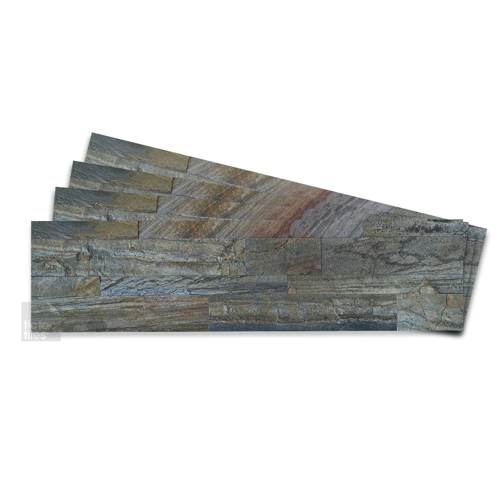 Peel and Stick Backsplash Natural Stone Backsplash Tropical Brown Stone ...