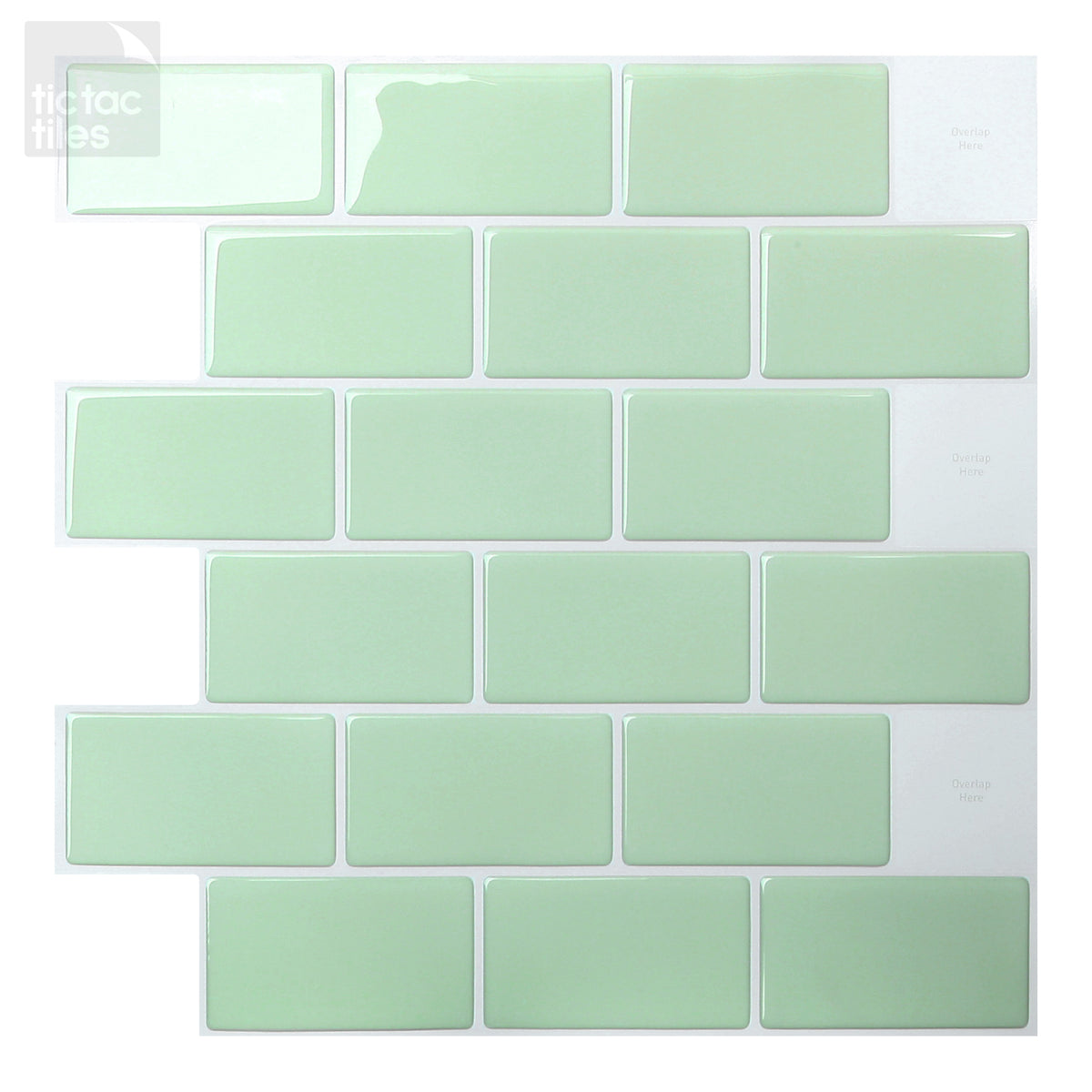Peel and Stick Subway Tile Subway Mint 12" x 12" – Tic Tac Tiles