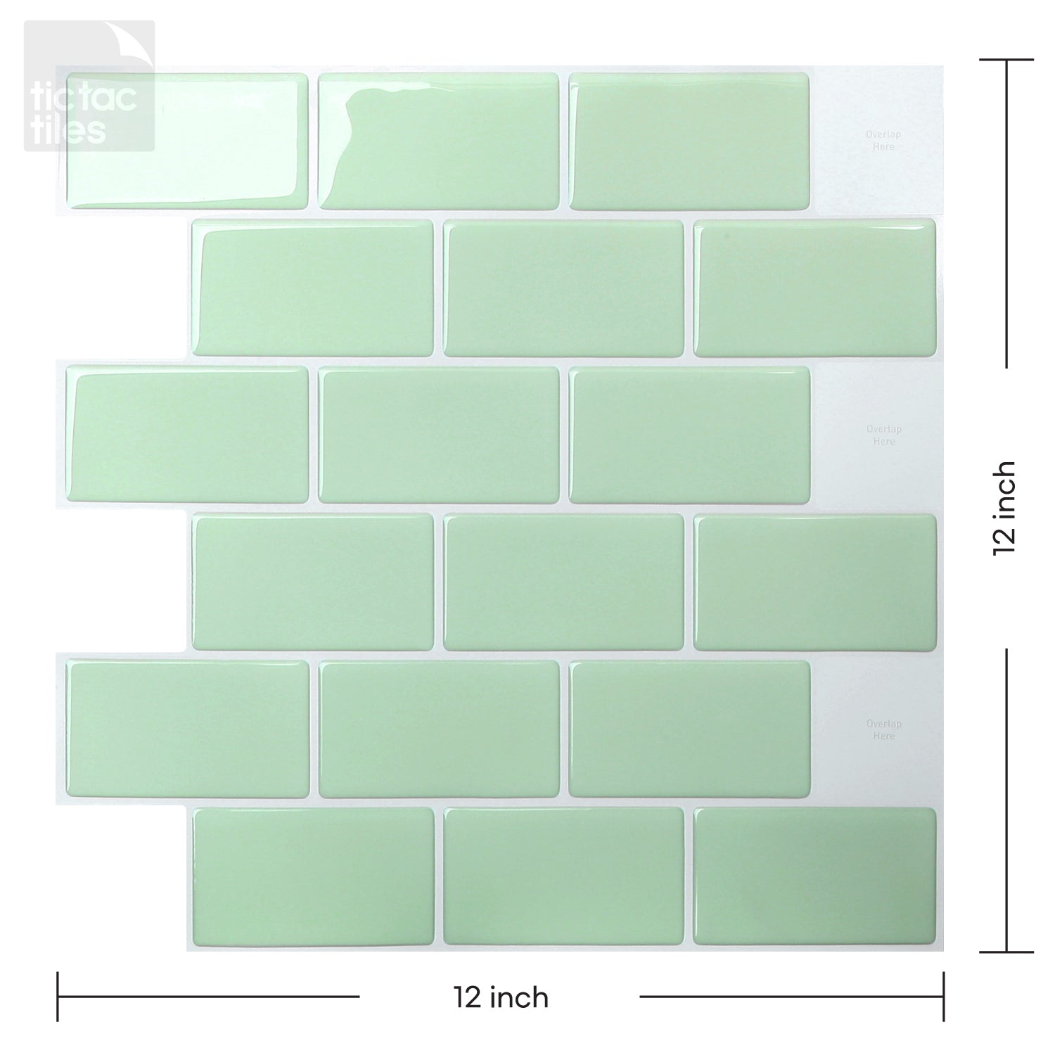 Peel and Stick Subway Tile Subway Mint 12" x 12" – Tic Tac Tiles