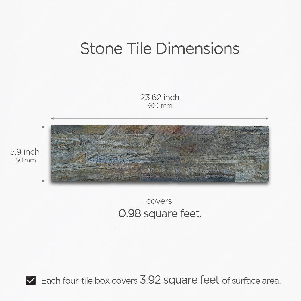 Peel and Stick Backsplash Natural Stone Backsplash Tropical Brown Stone ...